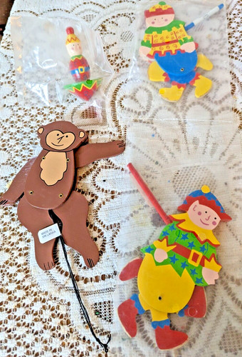 Lot Of 4 Wooden Moveable Toys , New | eBay