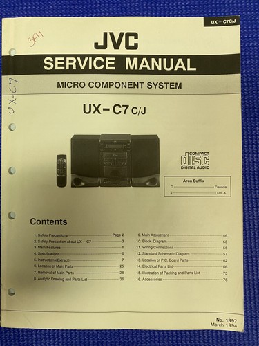 JVC UX-C7J UX-C7C UX-C7 Service Manual **ORIGINAL** | eBay