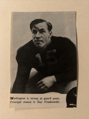 Ray Frankowski Washington Huskies 1941 S&S Football Pictorial CO Panel ...