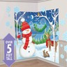 WINTER WONDERLAND Scene Setter Christmas party wall decor 32pc snowman ...