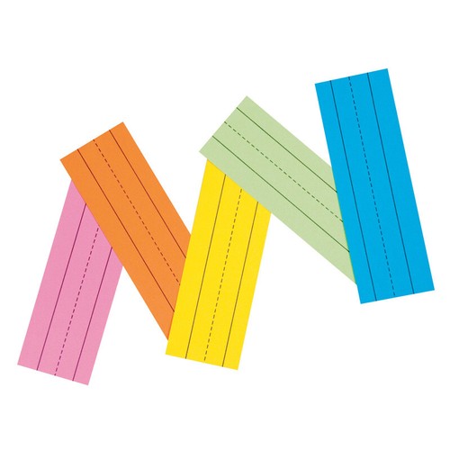Super Bright Flash Cards, 5 Assorted Colors, 1-1/2" x 3/4" Ruled 3" x 9 ...