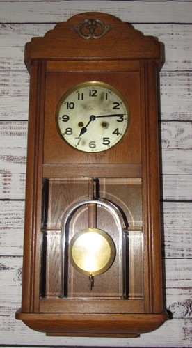 Antique Muller German Dual Divina Chime Sound Box Wall Clock 8-Day, Key ...