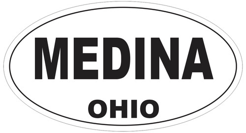 Medina Ohio Oval Bumper Sticker or Helmet Sticker D6147 | eBay