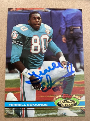 1991 Stadium Club #41 Ferrell Edmunds AUTOGRAPHED AUTO Card MIAMI ...