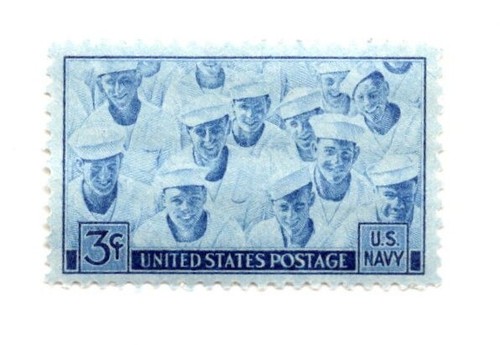 1945 UNUSED US 3¢ POSTAGE STAMP US SAILORS IN SUMMER UNIFORMS US ARMED ...