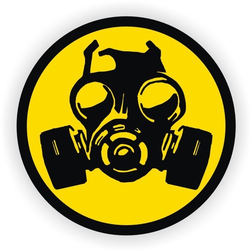 Biohazard Gas Mask Hard Hat Sticker | Funny Helmet Safety Decal Label ...