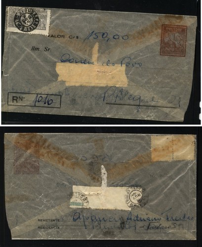 Brazil registered see thru envelope used | eBay