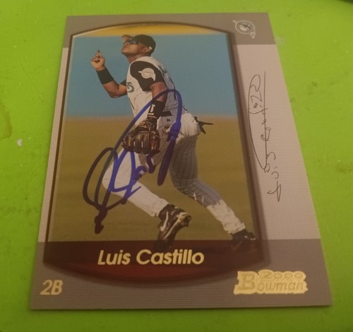 2000 Luis Castillo SIGNED Bowman MLB Baseball Card #58 Florida Marlins ...