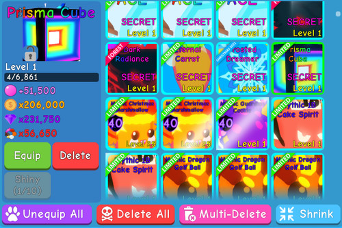 Bubble Gum Simulator - Prisma Cube Pet BGS Virtual Pet Quick Delivery ...