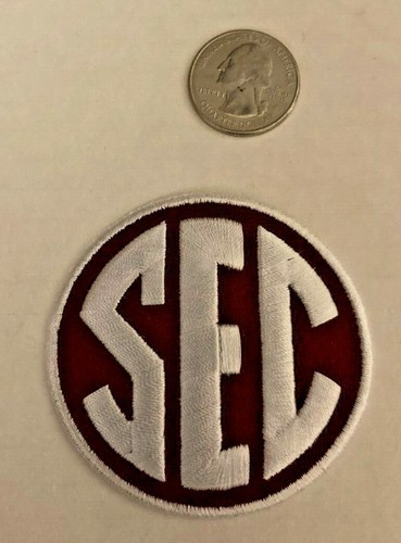 2.5" SEC Or Southeastern Conference Maroon & White Iron On Patch Very ...