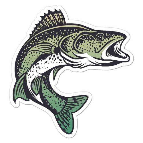 Walleye Fish, Vinyl Decal Sticker, Indoor Outdoor, 3 Sizes, #8488 | eBay