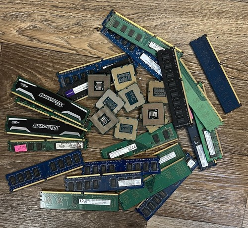 1.3 LBS COMPUTER MEMORY RAM STICK + CPU’s FOR SCRAP GOLD PRECIOUS METAL ...