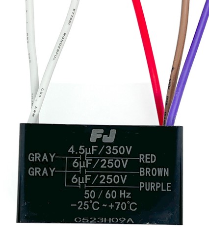 FJ CEILING FAN CAPACITOR CBB61 4.5uf+6uf+6uf 5 WIRE | eBay
