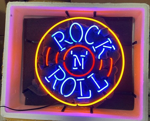 Rock N Roll Music Beer Neon Signs 18x18 Beer Bar Music Pub Wall Decor ...