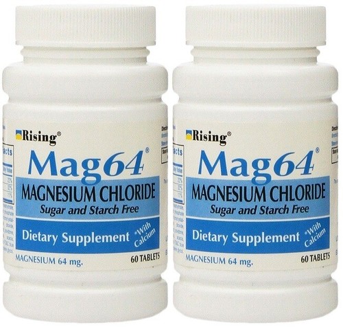 NEW MAG 64 MAGNESIUM CHLORIDE WITH CALCIUM 60 TABLETS (2 Bottles = 120 ...