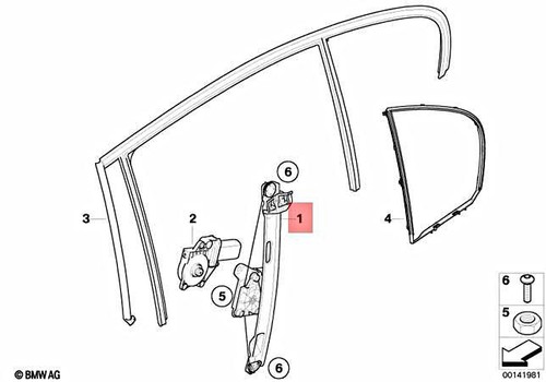 Genuine E90 E91 Rear RIGHT Power Window Regulator 51357140590 for BMW ...