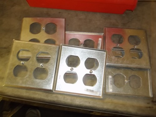 NEW Raco Stainless Steel Quad Plug Outlet Covers, Lot of 6 *FREE ...