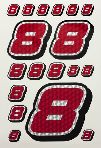 Racing Numbers Number 8 Decal Sticker Pack Red Silver 1/8 1/10 RC ...