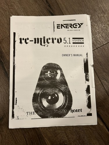 Energy RC Micro Speaker System 5.1 Channel Home Theater User Manual | eBay