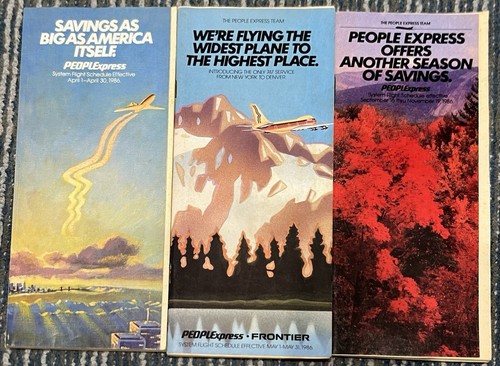 PeoplExpress People Express 1986 Timetable Set Of 3 | eBay