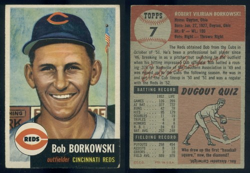 (49172) 1953 Topps 7 Bob Borkowski Reds-VGX | eBay