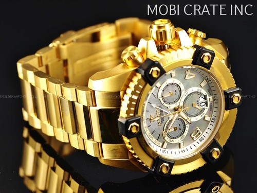 Invicta Reserve 60mm ARSENAL Swiss Made 8040N Chronograph 18K Gold IP ...