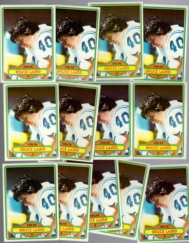1980 Topps LOT of (13) #447 BRUCE LAIRD NM+ Baltimore COLTS / AMERICAN ...