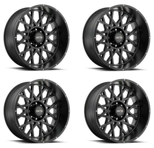 Set 4 22" Vision Off-Road 412 Rocker Satin Black Wheels 22x10 8x170 ...