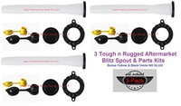 4 Pack BLITZ Gas Can SPOUTS & PARTS KITS Free Air Breather Vents TOUGH ...