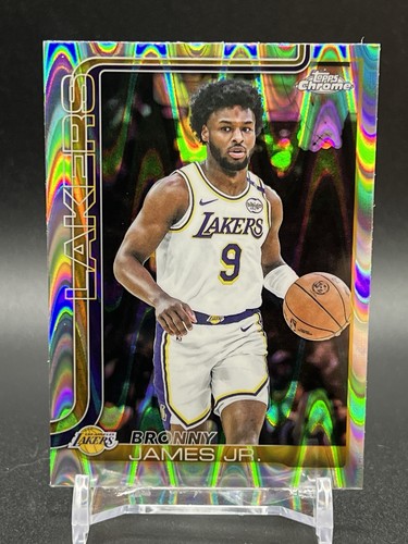2025 Topps Chrome Bronny James Jr. # 182 Ray Wave Refractor | eBay