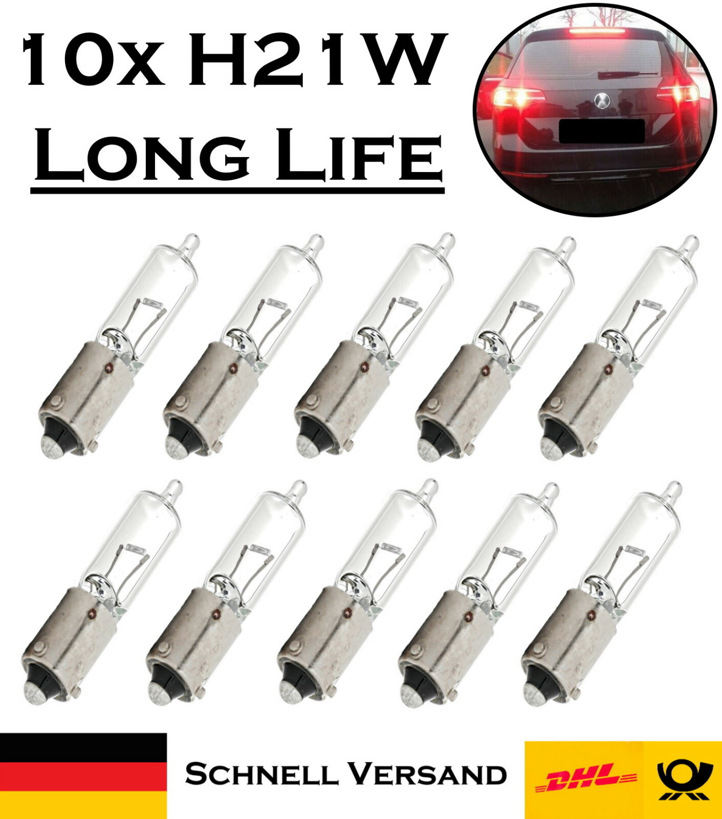 2x Stück Original H21W 12V 21W BAY9s Halogen Glühlampe Auto Glühbirne ...