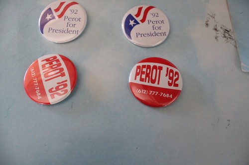 Vintage Ross Perot For President '92 Political Campaign Lot of 4 Pins ...