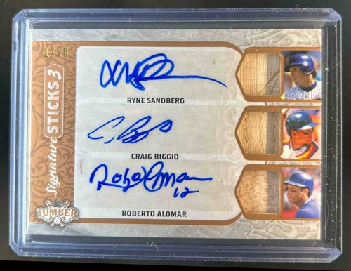 2022 Leaf Lumber Ryne Sandberg Craig Biggio Roberto Alomar Sticks Bat ...