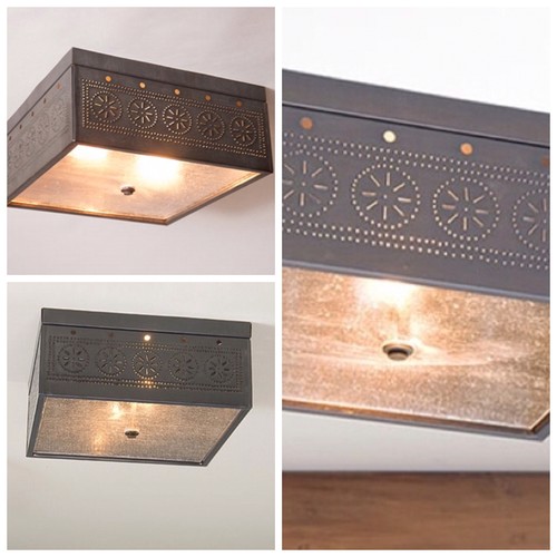Double Ceiling Light With Chisel Design in 3 Colors. Country Ceiling ...