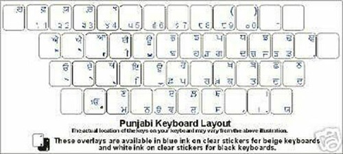 Punjabi Keyboard Stickers White Letters Reverse Print | eBay