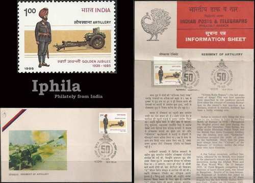Artillery Regiment Howitzer Gun India Army FDC folder Military War ...