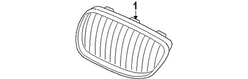 BMW 51137254968 GENUINE OEM GRILLE RIGHT, CHROME FRAME | eBay