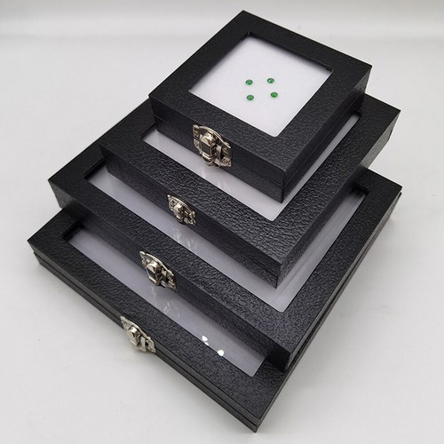Loose Diamond Leather Storage Gem Glass Lid Gemstone Gems Display ...