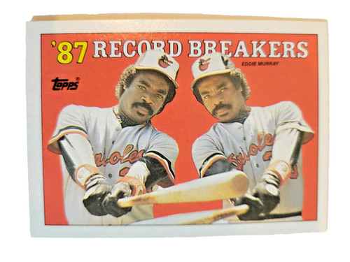 1988 Topps Record Breakers Eddie Murray Card#4ERROR- Black Ink Misprint ...