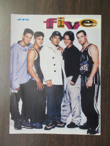 5IVE FIVE MUSIC BOY BAND PHOTO PIN UP J-14 TEEN MAGAZINE PICTURE ...
