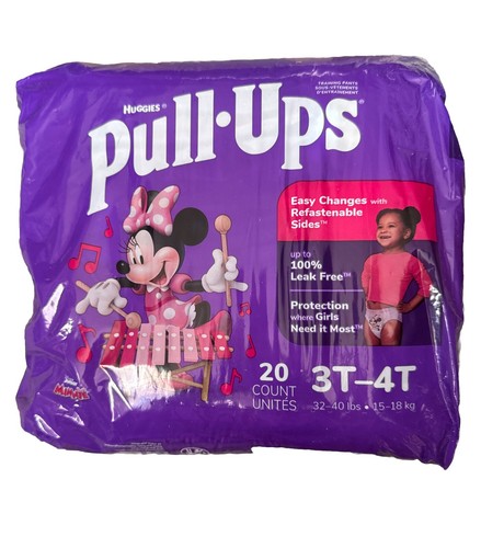 Huggies Pull-Ups for Girls, 3T-4T, 20 Count Pack, Disney Minnie Mouse ...