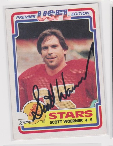 SCOTT WOERNER PHILADELPHIA STARS USFL GEORGIA UNIVERSITY AUTOGRAPHED ...