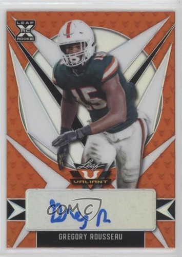2021 Leaf Valiant Orange /50 Greg Rousseau #BA-GR1 Rookie Auto RC | eBay