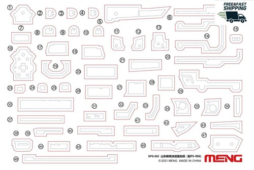 MENG SPS-082 1/700 Shandong Ship Spray Masking Sticker for MENG PS-006 ...