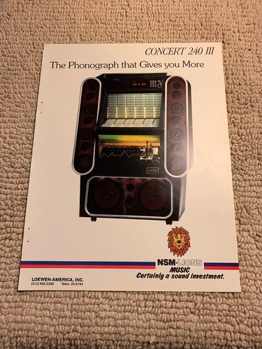 11- 8.5'' MSM Concert 240 III Jukebox AD FLYER | eBay