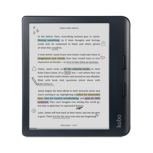 Kobo Libra Colour eReader 7" Glare-Free Colour eInk Kaleido 3 Display ...