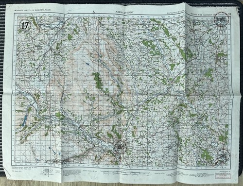 WW2 Second War Revision Ordnance Survey Map, 1940 Abergavenny. | eBay UK