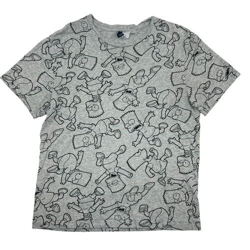 The Simpsons Bart Simpson 2019 Gray T Shirt HM Divided L Lightweight | eBay