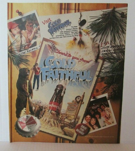 1986 BUDWEISER BEER COLD FAITHFUL 1980's 10" X 12" Magazine Ad RSL1 | eBay
