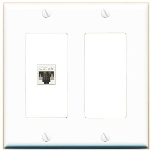 1 Port CAT5E Wall Plate-2 Gang White | eBay
